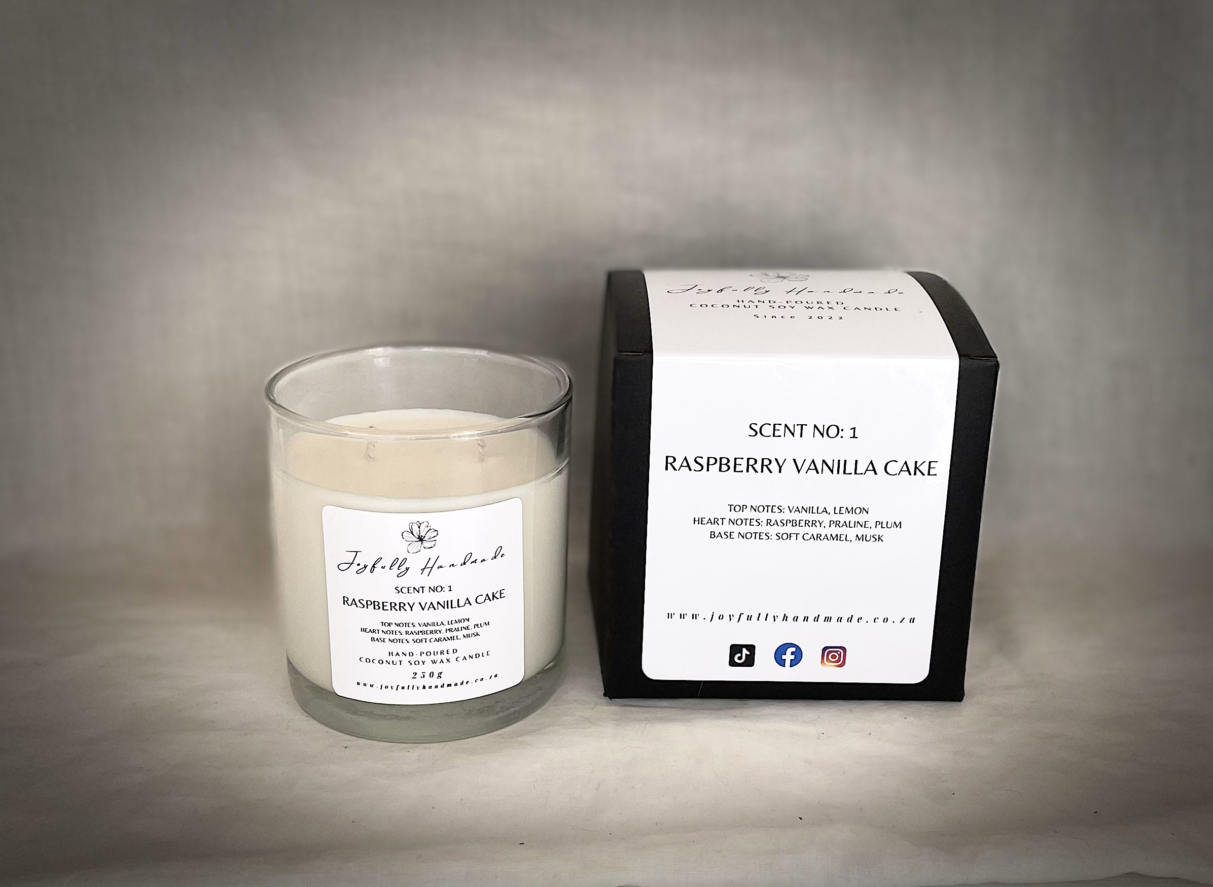 Scent No1: Raspberry Vanilla Cake Candle - Joyfully Handmade